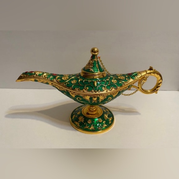 Accents | Metal Carved Aladdin Lamp Magic Vintage Home Tea Oil Pot ...